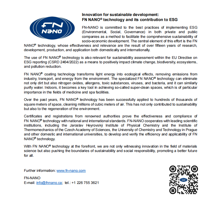 FN NANO®️ technology and its contribution to ESG (Environmental, Social, Governance).